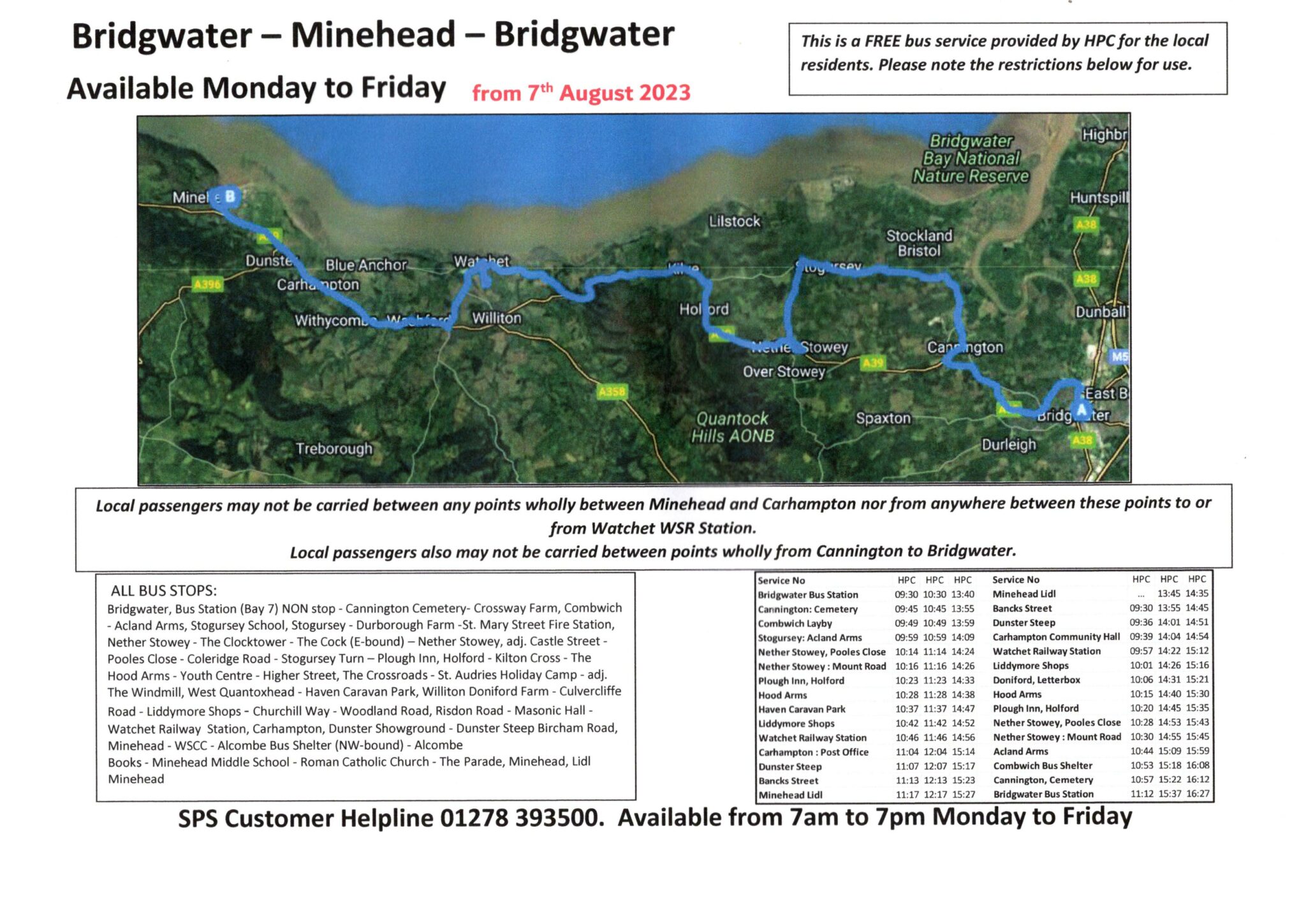 Bus Timetables Cannington Parish Council